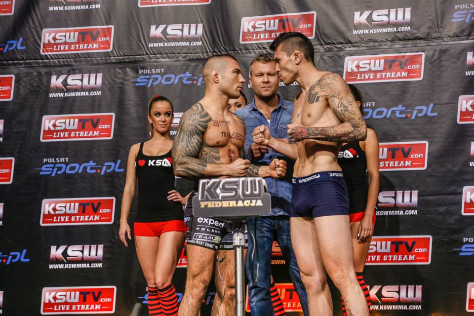 Com encaradas tensas, Luiz Cado e Daniel Acácio, astros do KSW 25 ...